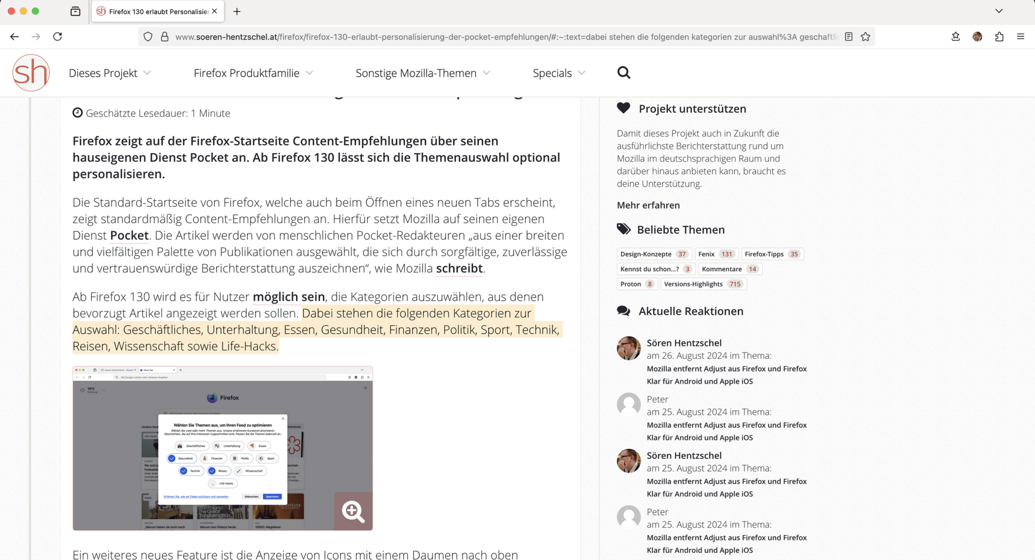 Firefox 131 erlaubt das Verlinken von Text-Ausschnitten einer Website